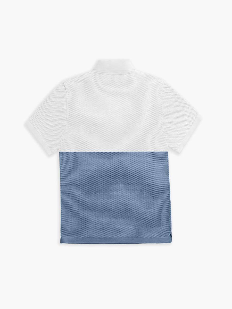 Men's Labs 3D Print-Knit Air Polo - Ivory - Light Blue Color Block ...