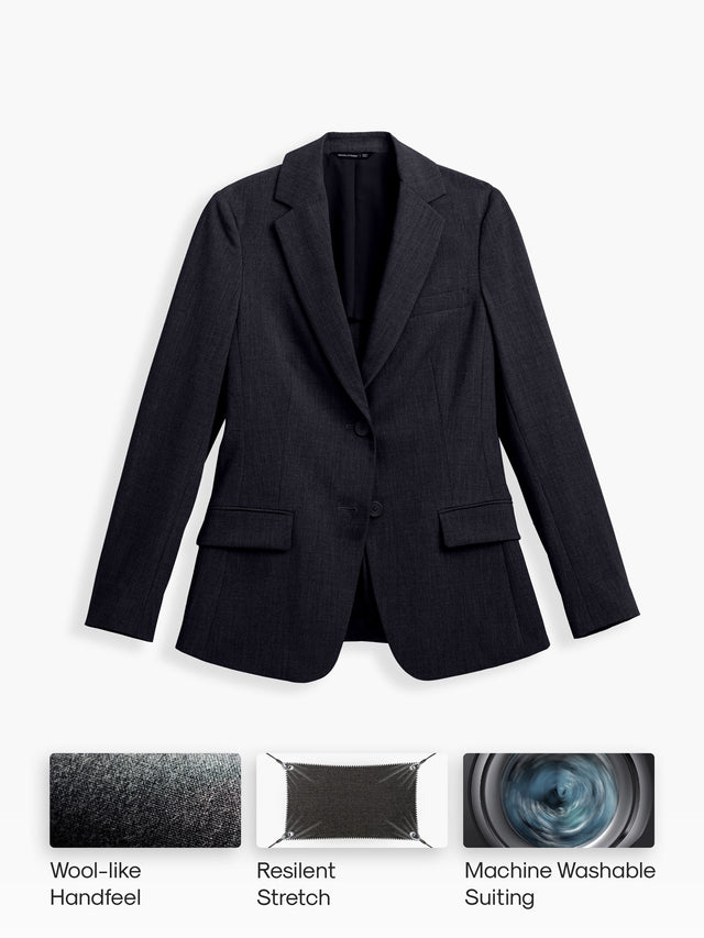 Womens Performance Blazer | Black | Stretch, Wrinkle Free, Machine ...